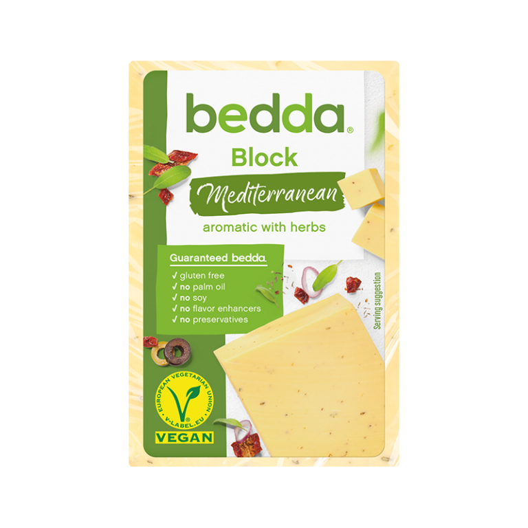 bedda Slices Mediterranean - Vegan sliced cheese with herbs